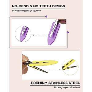 No Crease Hair Clips, 60 Pcs 2.3in Duck Billed Clips for Hair Sectioning and Styling (6 Colors)