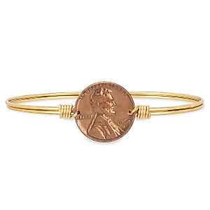 Luca + Danni Heavenly Penny Bangle Bracelet for Women - Silver Tone Regular Size Made in USA