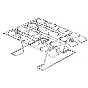 Cupcake Cones Baking Rack, 16-Cavity Stainless Steel Ice Cream Cone Cupcakes Holder Foldable Cake Decorating Pastry Tray Waffle Cones Holder for Baking, Cooling, Display
