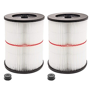 Replacement Cartridge Filter for Shop Vac Craftsman 9-17816 Filter for Craftsman 17816 Vacuum Filter General Purpose Wet Dry Air Filter for 5 & Larger Gallon Vacuum Cleaner 2 Packs