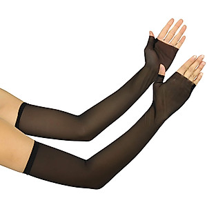 ToBeInStyle Women's Mesh Fingerless Gloves - One Size - Black