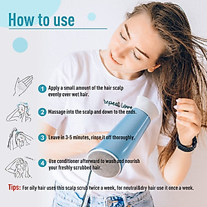 Nuspa Peppermint Sea Salt Scalp Scrub, Natural Scalp Exfoliator, Dandruff Dry Scalp Treatment Shampoo with Moisturizing Jojoba Oil and Avocado Oil, Cruelty-free