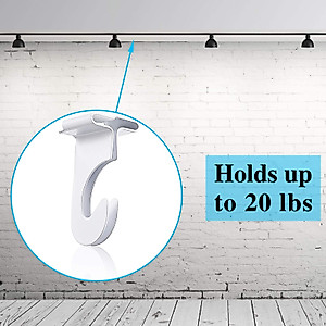 10 Pieces Drop Ceiling Hooks Metal Drop-Ceiling T-Bars One-Piece Ceiling Grid Clips Suspended Ceiling Hooks for Hanging Plants Decorations, Holds up to 20 lbs