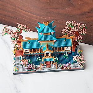 Finger Rock Cherry Blossom Bonsai Tree Building Set, Japanese Architecture Sakura Micro Block Building Set for Adults, Collectible Creative Gift for Kids 14+ (2350 Pieces)