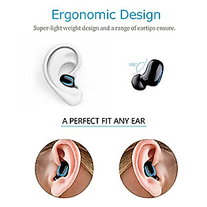 MALIHOO Mini Bluetooth Earbud Small Wireless Invisible Headphone，Single Earphone with 6 Hour Playtime for iPhone and Android Smart Phones PC TV Audiobook