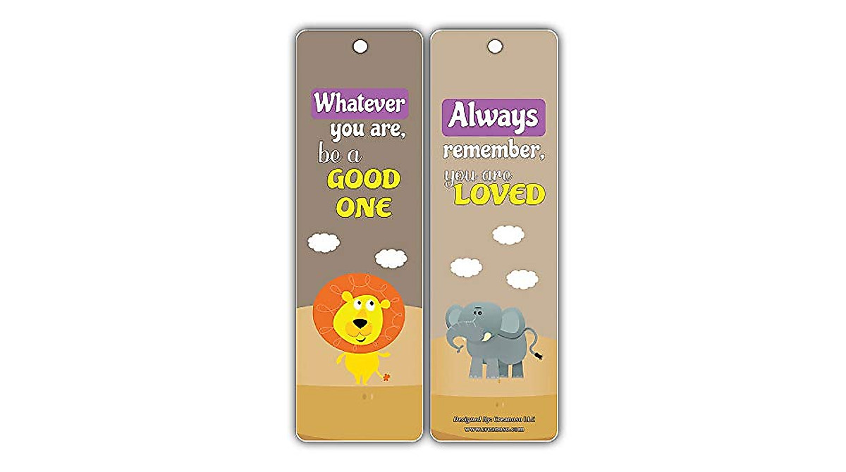 Safari Animals Motivational Bookmarks for Kids - Inspiring Reading Gifts