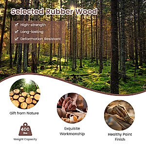 GOFLAME Folding Dining Chairs Set of 2, Foldable Chairs with PVC Padded Seat & High Backrest, Wooden Side Chairs, 2 Pack Dining Chairs for Living Room, Kitchen, Restaurant