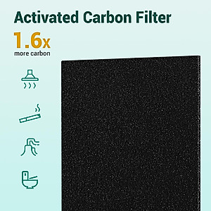 TOMORAL D360 Filter Replacement for Winix Air Purifier D360, Includes 2 True HEPA (H13) Filters and 8 Activated Carbon Pre-filters, Replaces for Winix D3 filter - 1712-0101-02