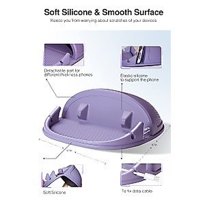 Loncaster Car Phone Holder, Pink & Purple Car Phone Mount Silicone Car Pad Mat for Various Dashboards, Slip Free Phone Stand Compatible with iPhone, Samsung, Android, GPS Devices and More