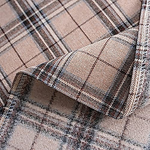 Neelvin Rustic Rectangle Plaid Thick Tablecloth Cotton Linen Table Linens Tablecloths Waterproof Wrinkle Free Table Cover for Kitchen Dinning,55"x87",6-8 Seats