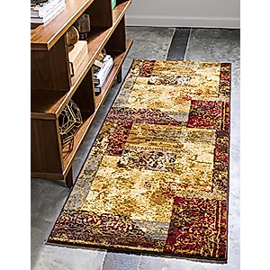 Unique Loom Barista Collection Area Rug - Arusha (2' 2" x 6' 1" Runner, Beige/ Black)