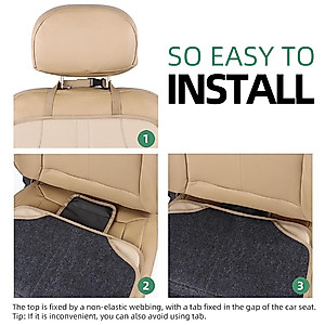 Viaviat Leather Car Seat Protector for Booster Durable Waterproof Protector Mat Large Auto Seat Cover with Storage Pocket for Child Toddler Safety Seat Baby Basket (Beige)