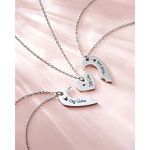 HOFOYA matching sisters necklace 3 piece best friends pendant set of 3 split heart necklaces jewelry gifts for 3 sisters best friends,Birthday christmas gift.