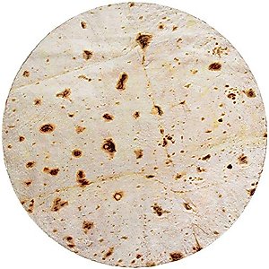 CASOFU Burritos Tortilla Blanket, Double Sided Giant Flour Tortilla Throw Blanket, Novelty Tortilla Blanket for Your Family, 285 GSM Soft and Comfortable Flannel Taco Blanket. (Beige, 71 inches)