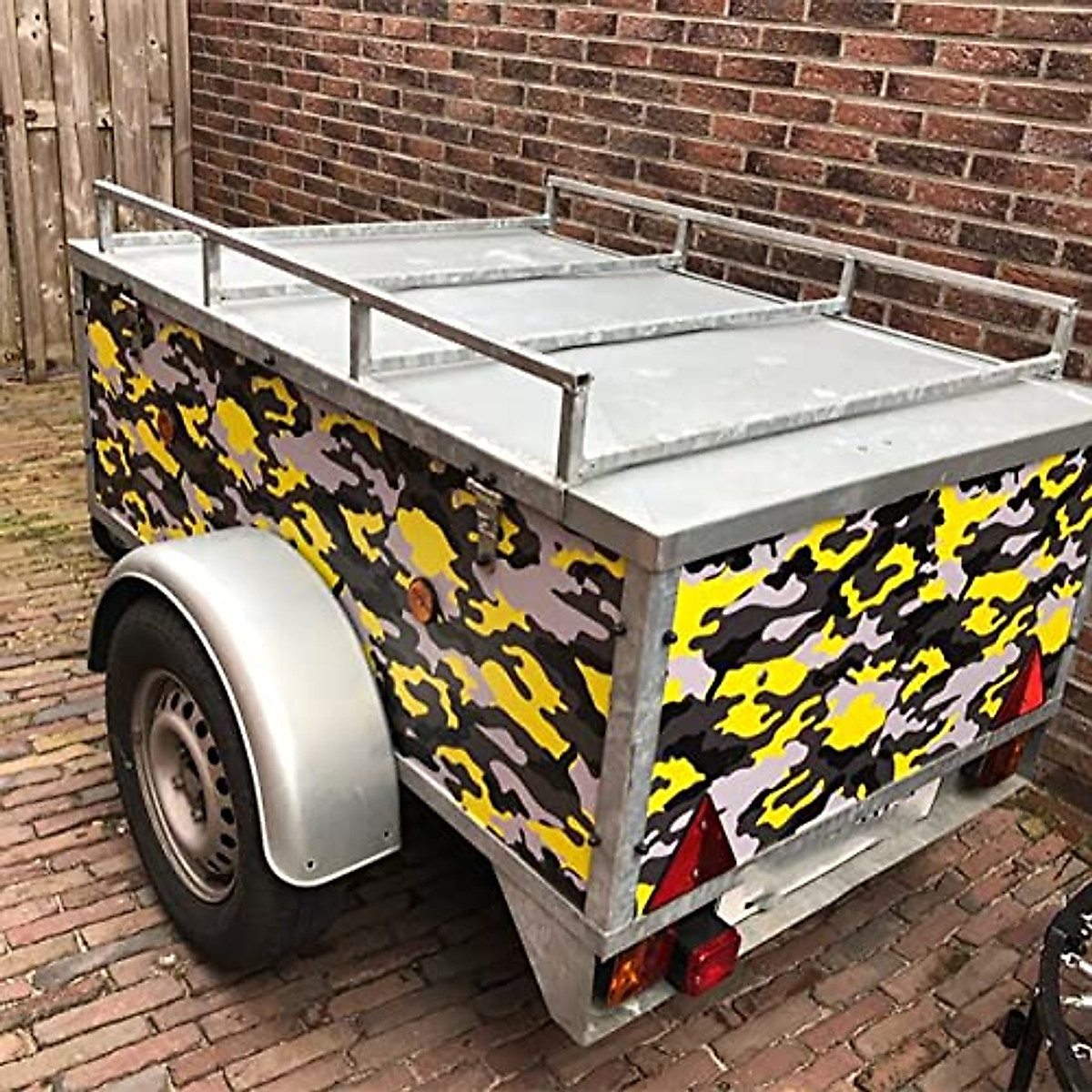 Camouflage Pattern Car Film Wrap,MoreChioce Self-Adhesive Car Protective Film Wrap Sticker PVC DIY Car Body Decorative Stickers for Auto Motorcycle Bike,Yellow,152cmx30cm