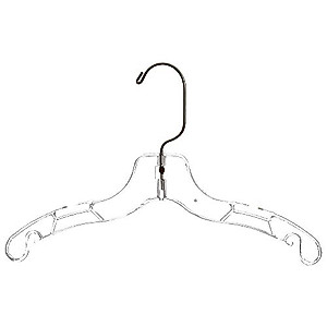 Mainetti 5075 Clear Plastic Hangers With 360 Swivel Metal Hook And Notches For Straps, Great For Children's Shirts/Tops/Dresses, 12-Inch (Value Pack Of 100)