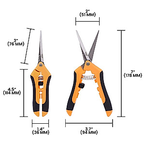 Zenport H355L Hydroponic Long Microblade Pruner, Stainless Steel Blade