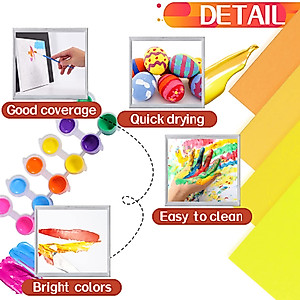 Acrylic Paint Set,48 Paint Pots in 6 Colors,Set of 8 Washable Paint Sets,Acrylic Paint Strips with 8 Pcs Paintbrushes,Craft Paint Sets for Kids & Adults,Camps,Schools and Clubs