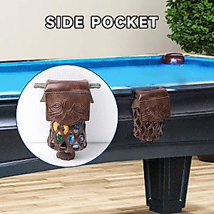 GSE Games & Sports Expert Set of 6 Heavy Duty PU Leather Billiard Pool Table Pockets, Billiard Pool Table Accessories (Walnut, Shield)