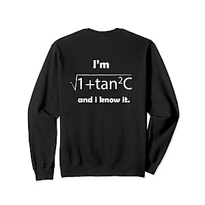 I'm Sexy Math Humor I'm Sec C And I know It (On Back) Sweatshirt