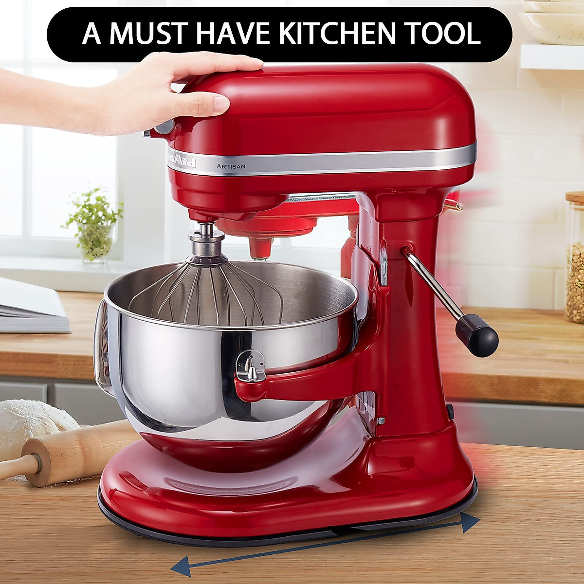 Upgrade Metal Mixer Slider for Kitchenaid 5-8 Qt Bowl Lift Stand Mixer,Sliding Mat Sliding Tray Slide Tray Mixer Mover for Kitchenaid Professional Series