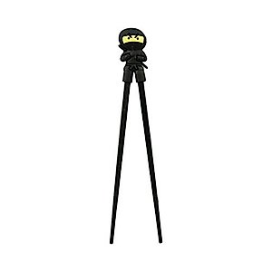 Happy Sales HSTC-NJABLK, Training chopsticks for beginners right or left handed, Black Ninja