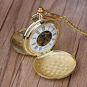 Brelsen Royal Gold Double Hunter Mechanical Pocket Watch