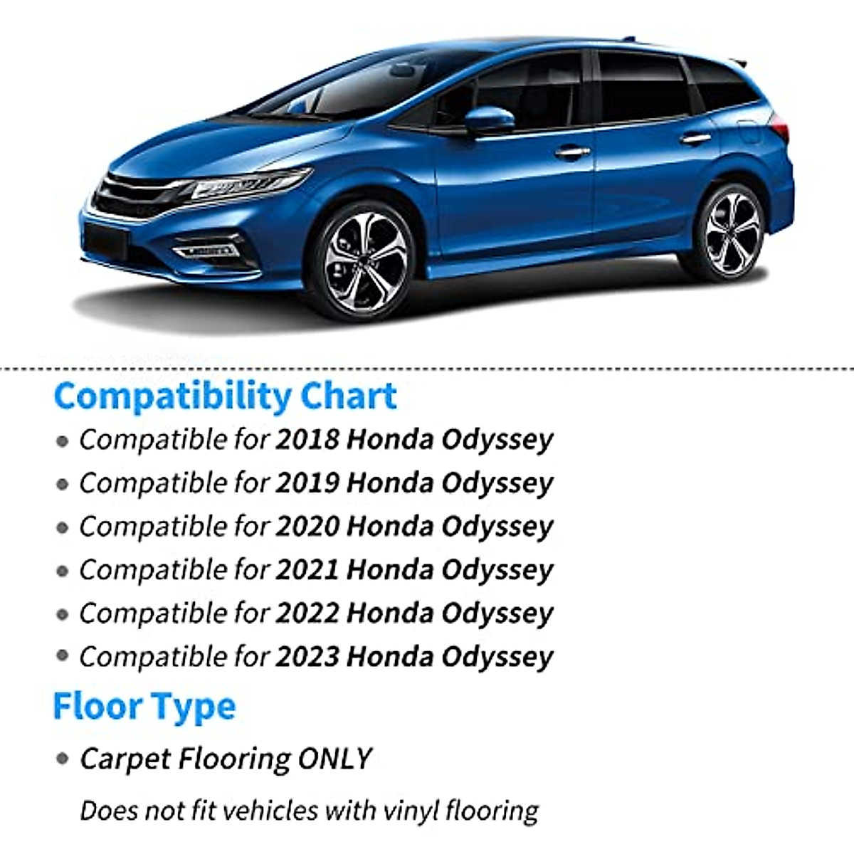 OEDRO Floor Mats Compatible for 2018-2023 Honda Odyssey, Unique Black TPE All-Weather Guard Floor Liners