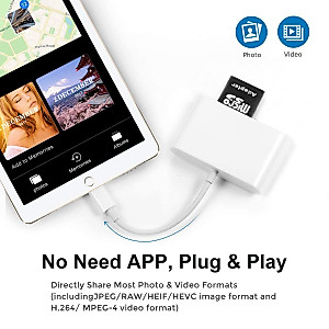 A-BST SD Card Reader Micro SD/SD Card Adapter 4 in 1 Trail Game Camera Card Viewer Reader 3.0 USB OTG Cable Compatible for iPhone/iPad Plug and Play