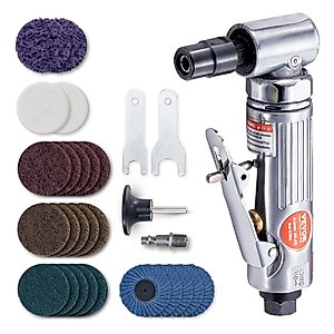 VEVOR Air Die Grinder, 1/4" Right Angle Die Grinder 20000RPM, Lightweight, Ball Bearing Construction, 24PCS Discs for Grinding, Polishing, Deburring, Rust Removal
