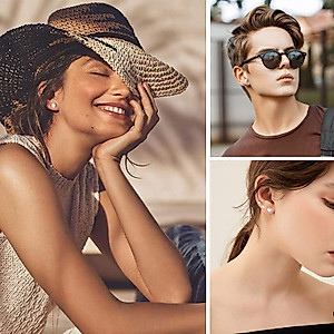 Stainless Steel Stud Earrings for Women 25-50 Pairs Mens Surgical Steel Earrings Hypoallergenic Cubic Zirconia Earring 4-8 mm (Silver)