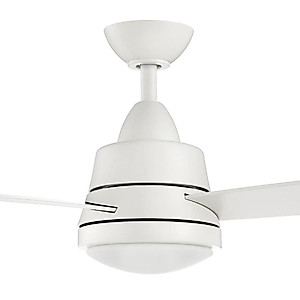 Hampton Bay Caprice 52 in. Integrated LED Indoor Matte White Ceiling Fan with Light Kit and Remote Control (SW19151R MWH)