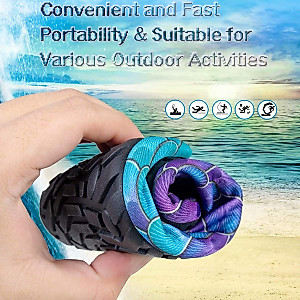 YALOX Water Shoes Women's Men's Outdoor Beach Swimming Aqua Socks Quick-Dry Barefoot Shoes Surfing Yoga Pool Exercise(YL-Blue/Green,34/35EU)