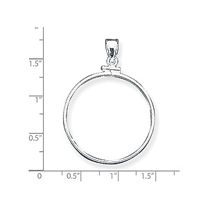 FJC Finejewelers Sterling Silver 30.5 X 2.1mm $0.50 Plain Coin Bezel Pendant Necklace Chain Included