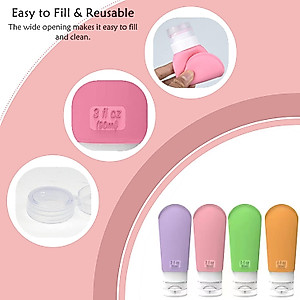 GOFLORDEN 16 Pack Travel Bottles Set for Toiletries, TSA Approved Travel Size Containers, Leak Proof Silicone Squeezable Travel Bottles 2oz 3oz for Shampoo Conditioner Lotion Body Wash (BPA Free)