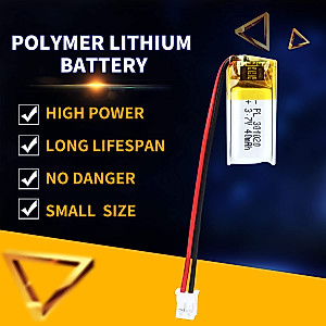 AKZYTUE 3.7V 40mAh 301020 Lipo battery Rechargeable Lithium Polymer ion Battery Pack with PH2.0mm JST Connector