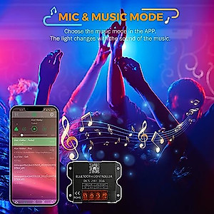 BEAMNOVA RGB Commercial Storefront Light Kit 40Ft Window Lights Modules with Remote, Bluetooth Control Box DC 12V Power Supply Transformer Adhesive Waterproof Outdoor Strip Lights