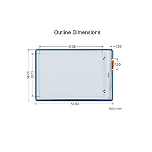 waveshare 1.9inch E-Paper Module 91 Segments E-Ink Display for Raspberry Pi/Arduino/STM32, Black/White Display Color, I2C Bus, Support Partial Refresh, 3.3V/5V