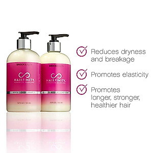 Hairfinity Cleanse and Condition Kit - Shampoo & Conditioner Set - Sulfate & Silicone Free - Best for Damaged, Dry, Curly & Frizzy Hair - Thickening for Fine/Thin Hair Safe for Color & Keratin Treated