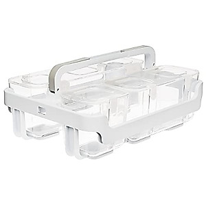 Deflecto Caddy Organizer, Stackable with Three Compartments, White and Clear (29003CR)