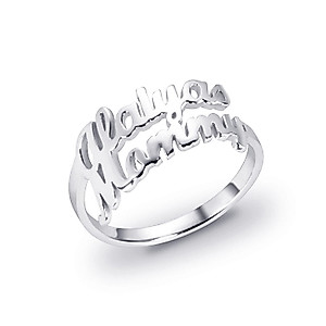 Ayafee Gold Name Rings Personalized for Women 10K 14K 18K Gold Custom with Any Name Rings for Her - Style A