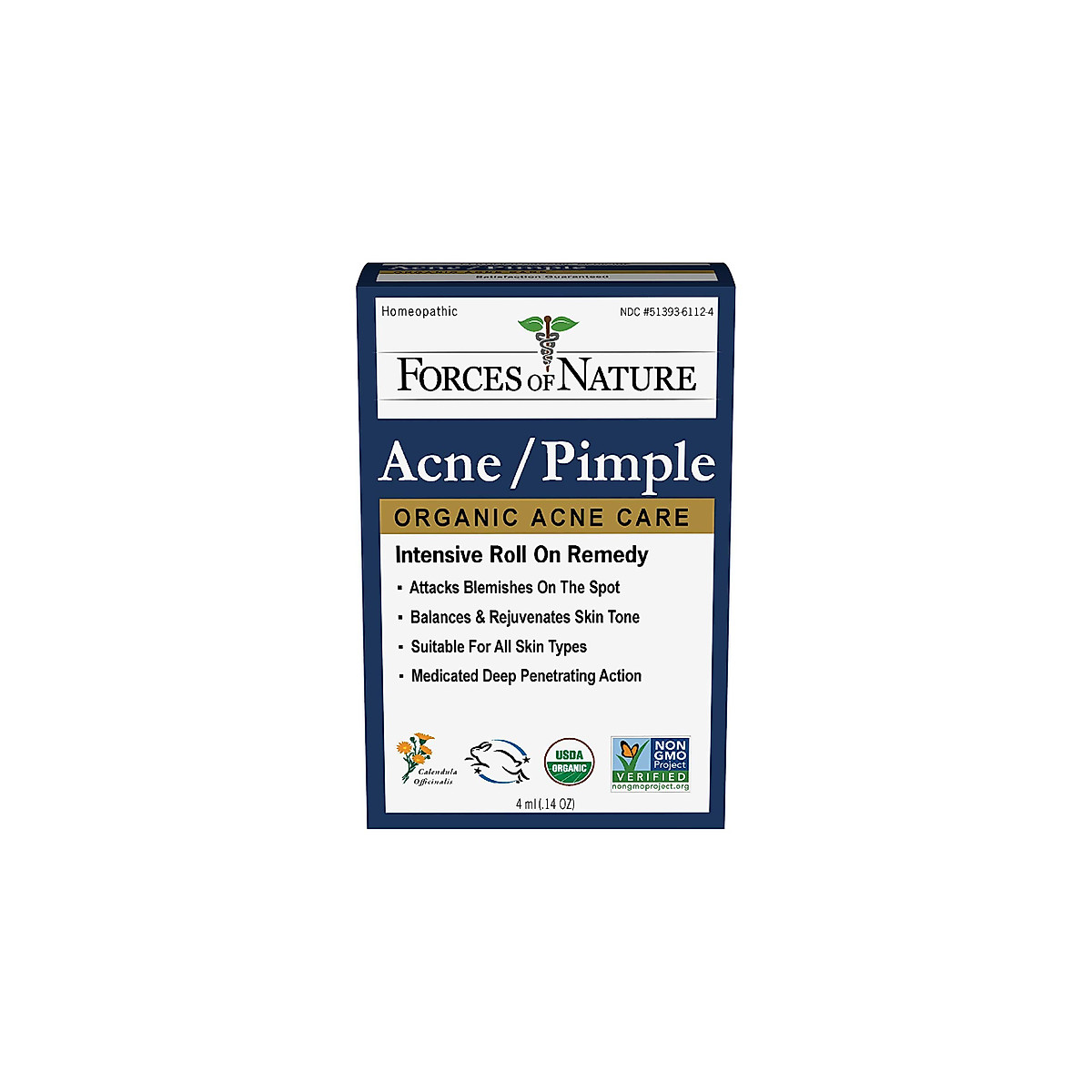 Forces of Nature Natural, Organic Acne Skin Care Treatment, Non GMO, No Harmful Chemicals, Cruelty Free - Acne & Pimple Control, Clear & Balance Skin Tone, 0.14 Fl Oz