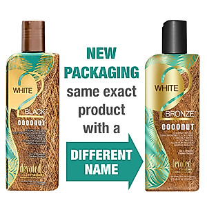 Devoted Creations White 2 Bronze Coconut - Color Enhancing Dark Bronzing Tanning Lotion with Coconut Water & Coconut Oil 8.5 oz.