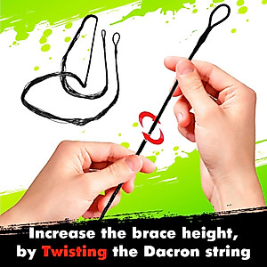 KESHES Dacron Bow String Replacement for Archery Recurve Traditional & Longbow Bows Bowstring - Sizes 12, 14, 16 Strands - Length Sizes 44-70 Inches, 2 Brass Nocks Included