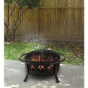 Pleasant Hearth Sunderland Deep Round Bowl Fire Pit, 36-Inch