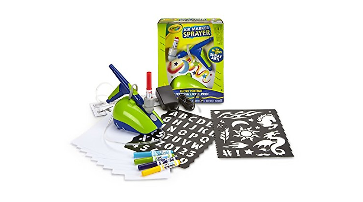 Crayola Air Marker Sprayer Kit: Easy Motorized Airbrush Fun for Kids