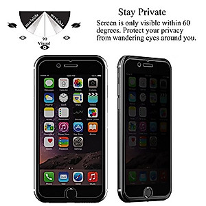 Ailun Privacy Screen Protector for iPhone SE 2020 2nd/2022 3rd Generation, iPhone 8 7 6 6s 3Pack Anti Spy Private Tempered Glass [Black]