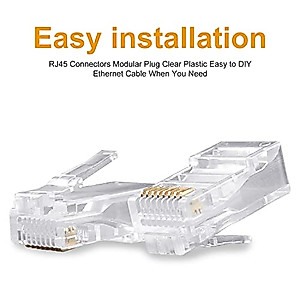 SHD RJ45 Connectors RJ45 Crimp Ends 8P8C UTP Network Plug for CAT5 CAT5E CAT6 Stranded Cable Solid Crystal Head 100PCS