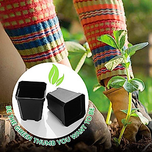 24 Sets 3 Inch Square Plant Nursery Pots with Humidity Domes Clear Lids Plant Labels, Seeds Starter Pot Planter Containers for Planting Seedlings