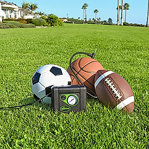 Slime 40060 Tire Inflator, Compact, Portable Car Air Compressor, Analog, Quick Connect Air Hose, Flat Tire Puncture Repair, 12V, 10 min inflation Black